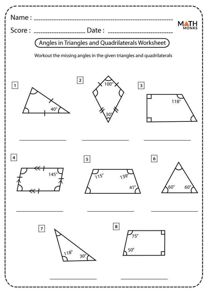Angles Triangles And Quadrilaterals Worksheet - Angleworksheets.com Angles Triangles And Quadrilaterals Worksheet - Angleworksheets.com